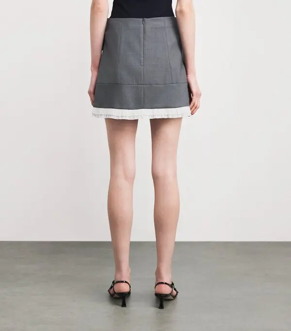 Maje Wool-blend Panelled Mini Skirt - Black