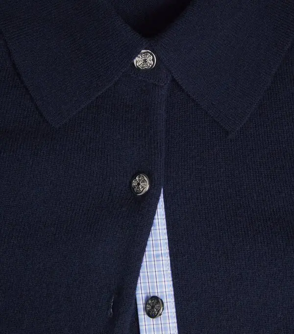Maje Wool-cashmere Cardigan With Point Collar