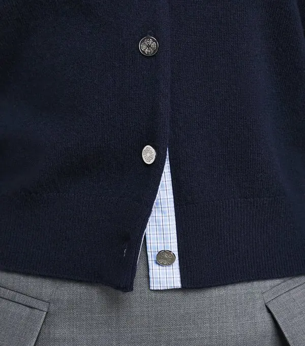 Maje Wool-cashmere Cardigan With Point Collar