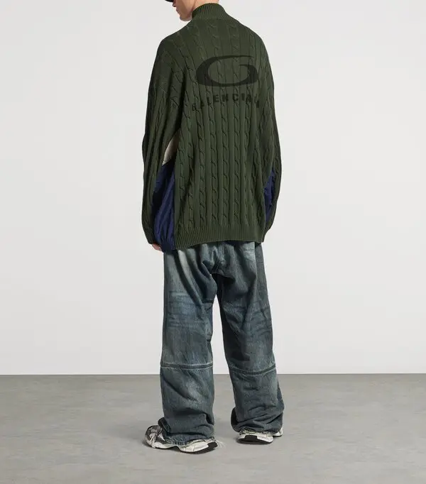 Balenciaga Cotton Knitted Logo Cardigan