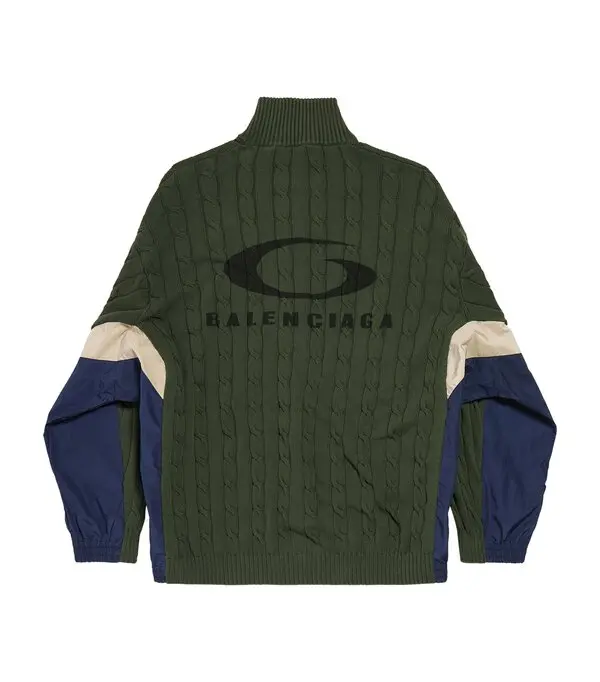 Balenciaga Cotton Knitted Logo Cardigan