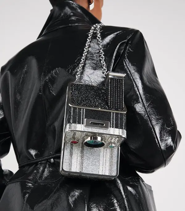 Judith Leiber Crystal-embellished Camera Clutch - Silver