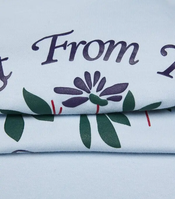 Drole De Monsieur Cotton Rose Slogan T-shirt
