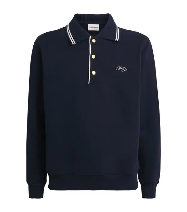 Drole De Monsieur Cotton Pipe-collar Polo Sweatshirt