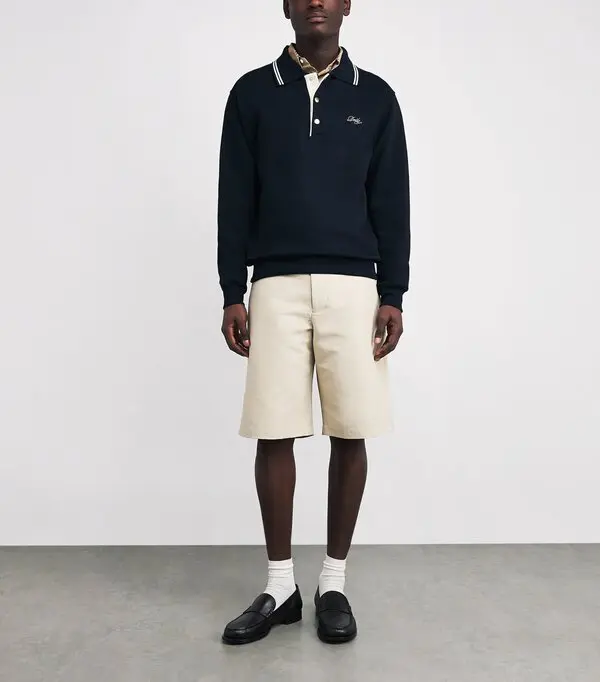 Drole De Monsieur Cotton Pipe-collar Polo Sweatshirt