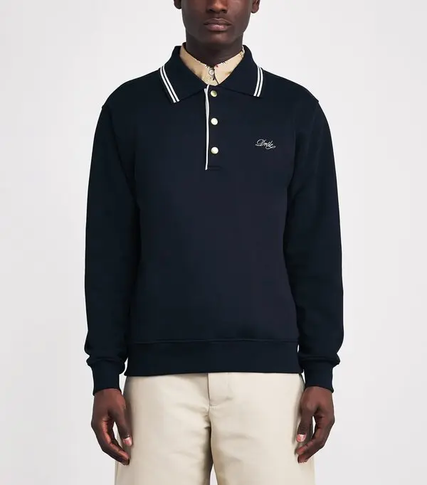 Drole De Monsieur Cotton Pipe-collar Polo Sweatshirt