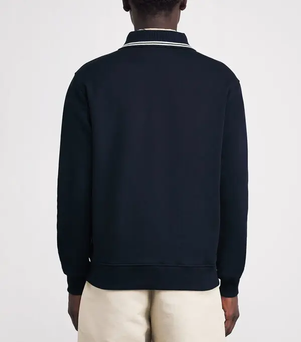 Drole De Monsieur Cotton Pipe-collar Polo Sweatshirt
