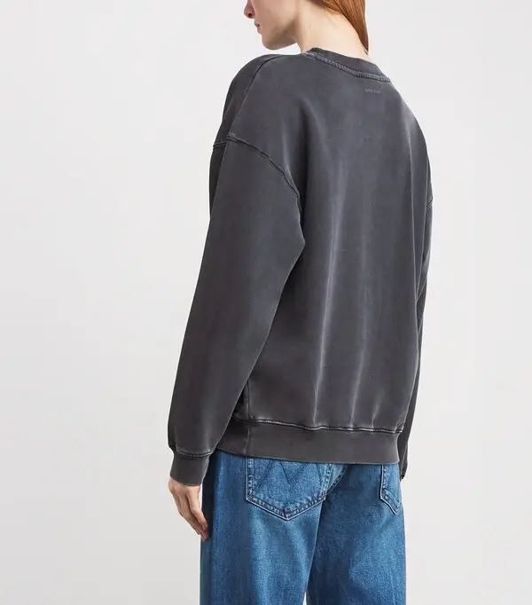 ANINE BING Leopard Print Spencer Sweatshirt - Black