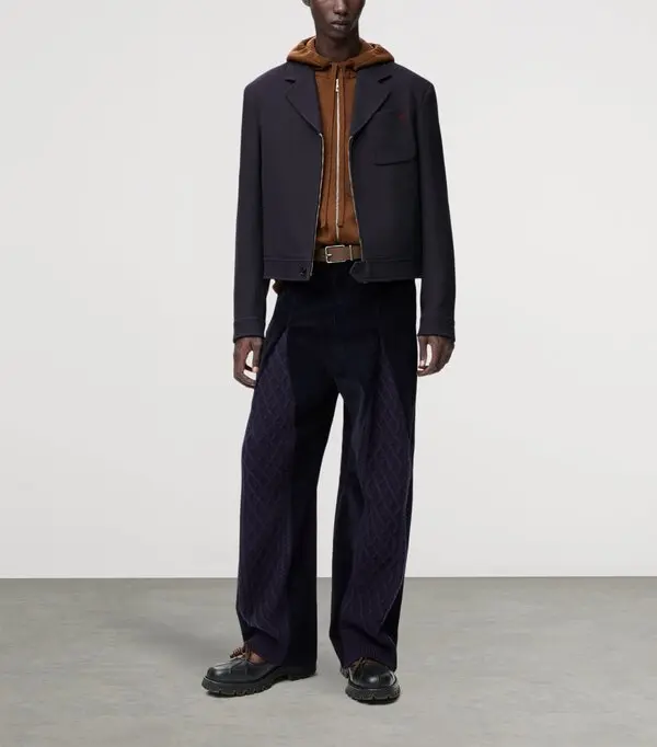 Loewe Wool Collared Zip-up Jacket