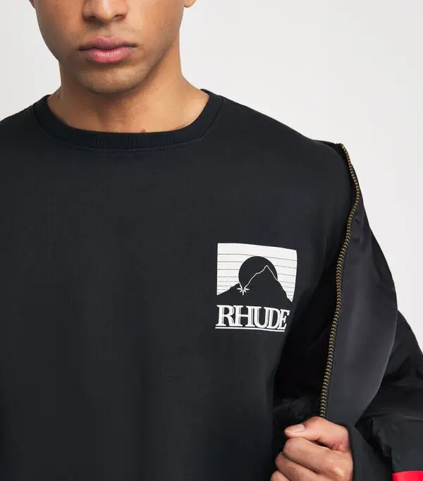 Rhude Cotton Printed Moonlight T-shirt - Black