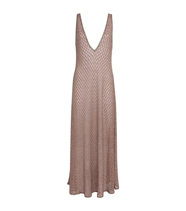 Missoni Crochet Sleeveless Maxi Dress - Brown