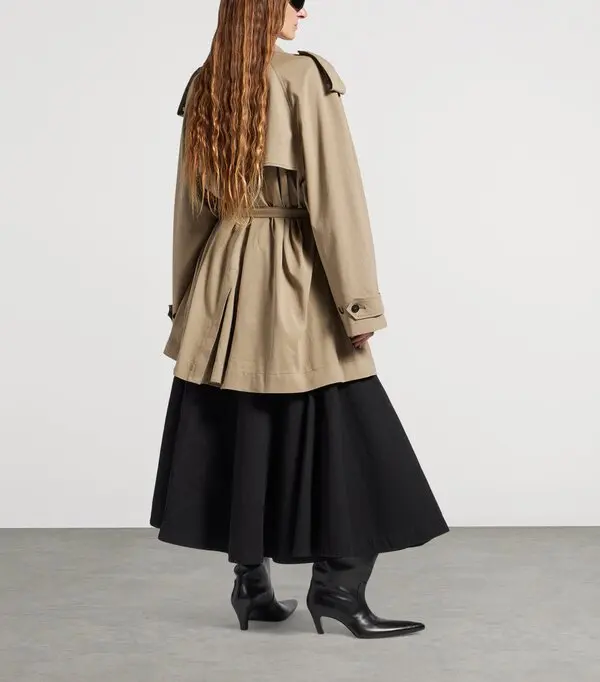 Balenciaga Cotton Cropped Trench Coat - Yellow