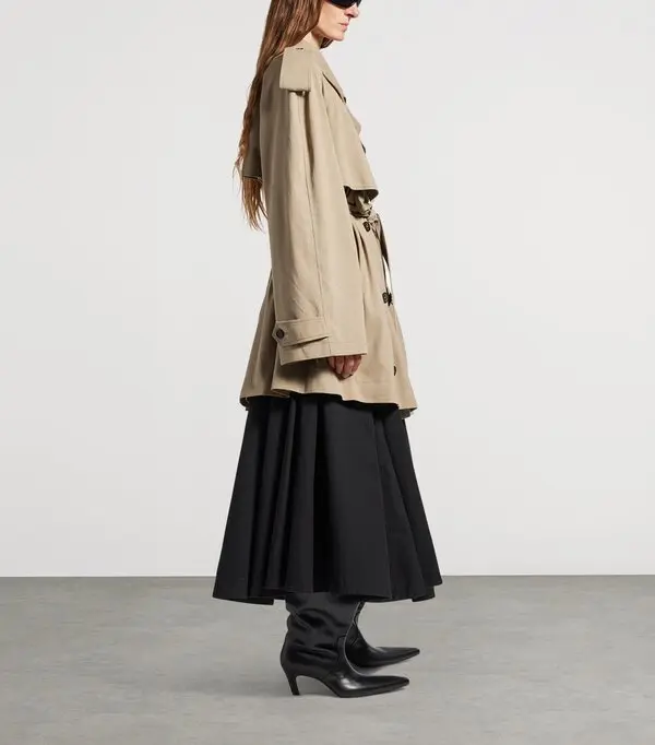 Balenciaga Cotton Cropped Trench Coat - Yellow