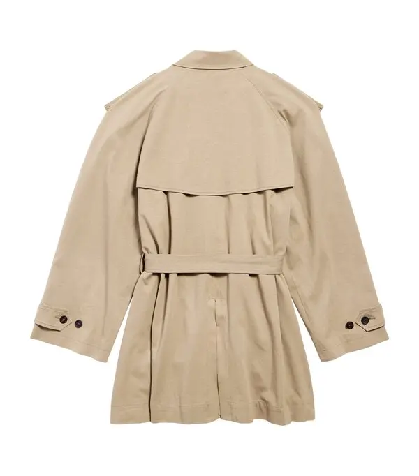 Balenciaga Cotton Cropped Trench Coat - Yellow