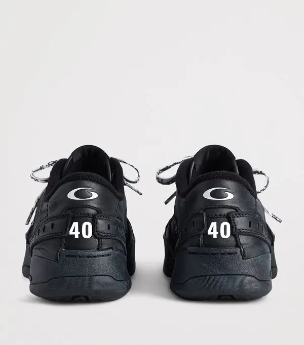 Balenciaga Leather Hamptons Platform Sneakers - Black
