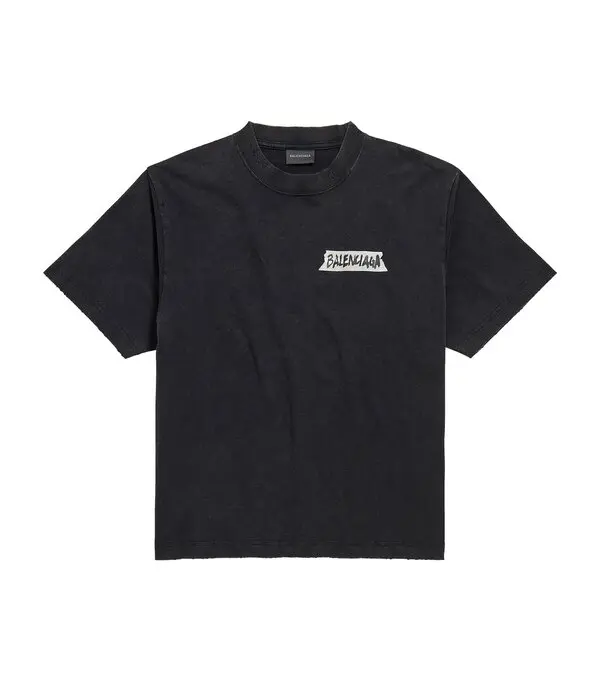 Balenciaga Cotton Masking Tape T-shirt - Black