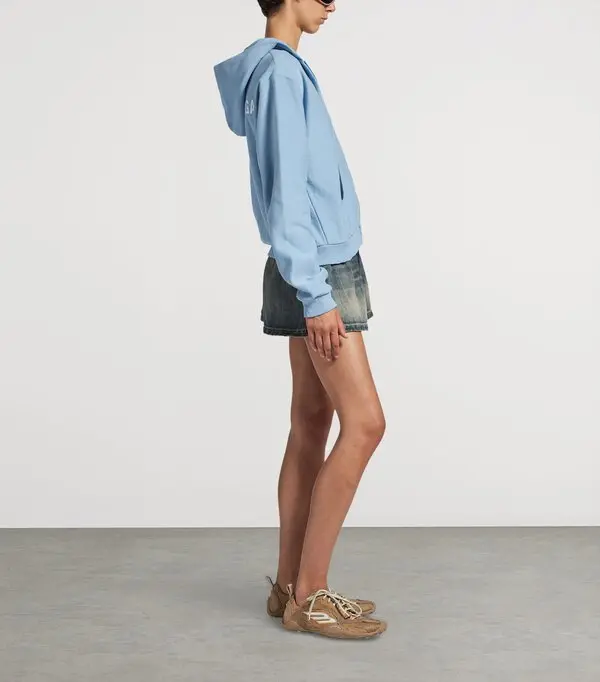 Balenciaga Cotton Zip-up Hoodie - Blue