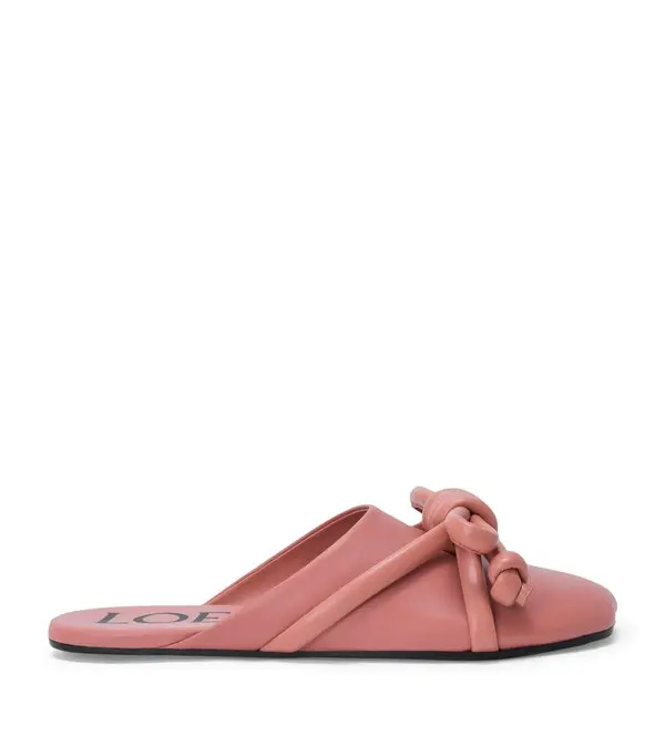 Loewe Lambskin Flamenco Knot Mules - Pink