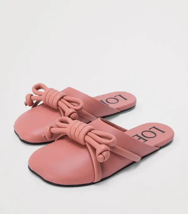 Loewe Lambskin Flamenco Knot Mules - Pink