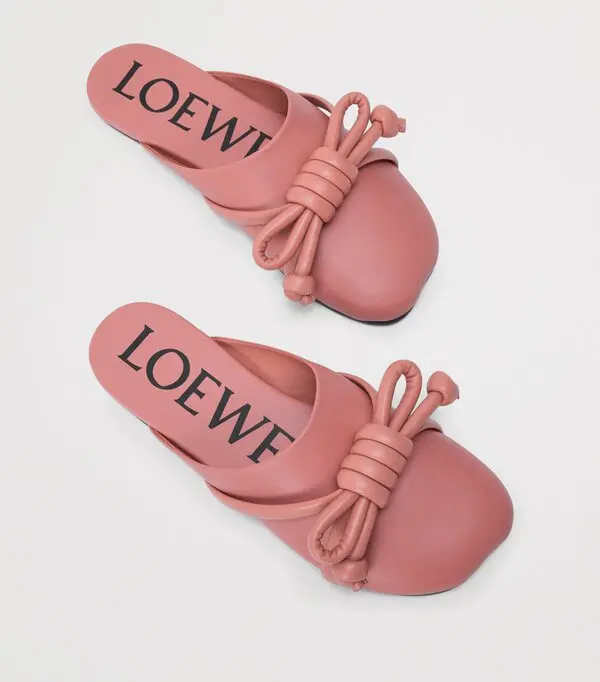 Loewe Lambskin Flamenco Knot Mules - Pink