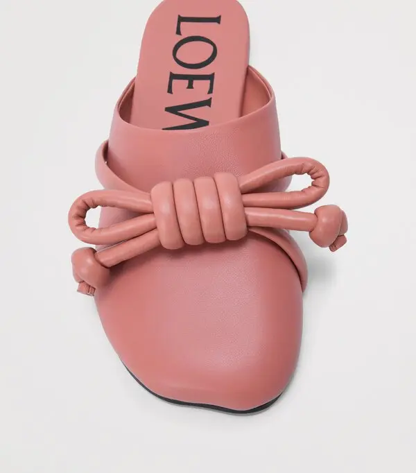 Loewe Lambskin Flamenco Knot Mules - Pink