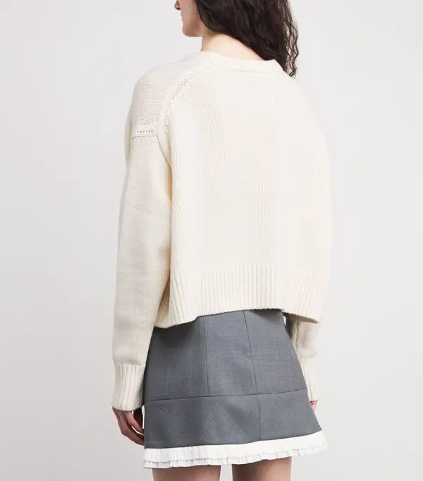 Maje Wool-cashmere Brooch Sweater - White