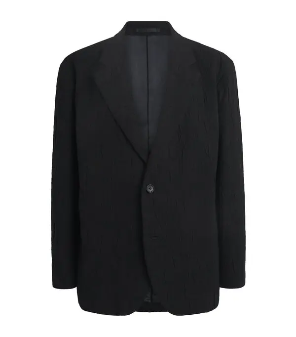 Issey Miyake Shrink Jacquard Single-breasted Blazer