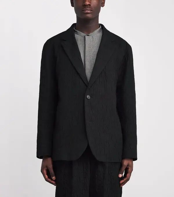 Issey Miyake Shrink Jacquard Single-breasted Blazer
