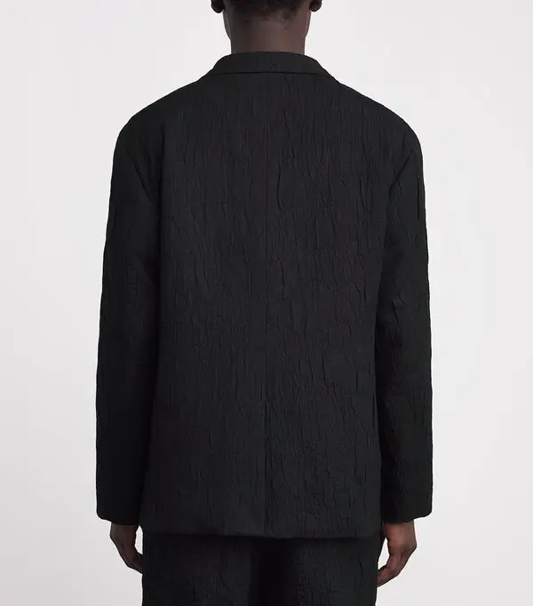 Issey Miyake Shrink Jacquard Single-breasted Blazer