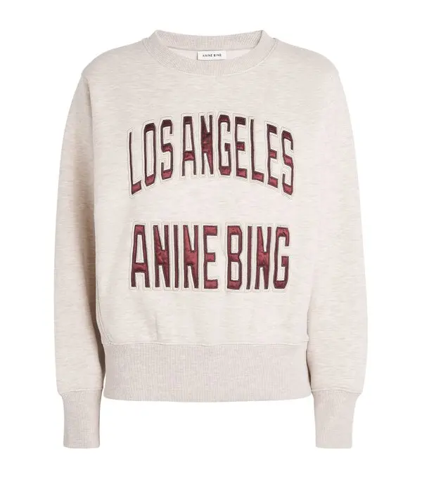 ANINE BING Harry Shrunken Sweatshirt - Beige