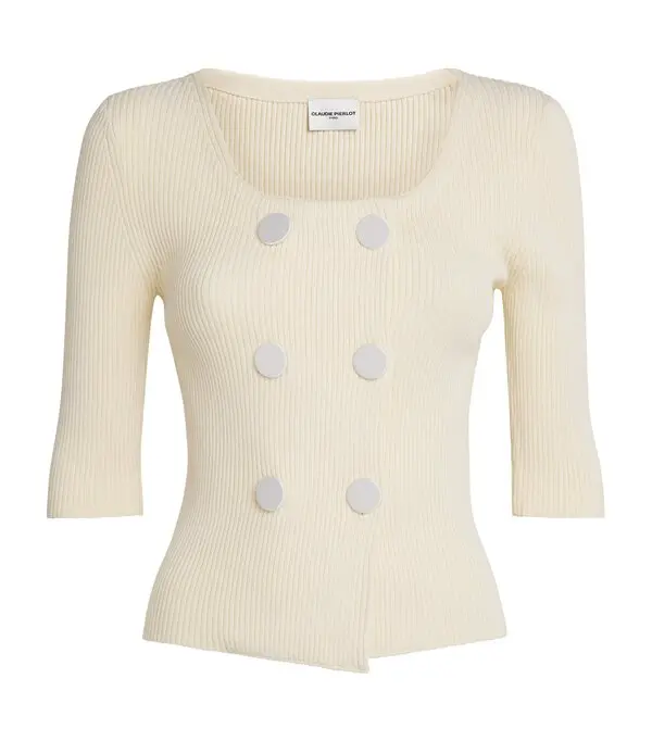 Claudie Pierlot Knitted Button-up Top