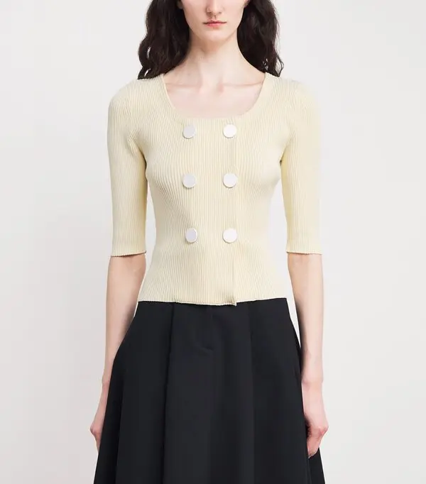 Claudie Pierlot Knitted Button-up Top