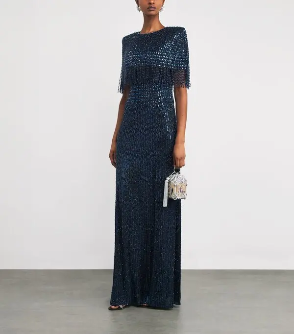 Jenny Packham Embellished Lyla May Gown - Blue