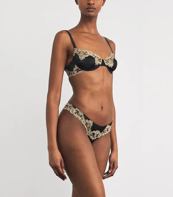 COCO DE MER Silk-blend Reina Skirted Thong