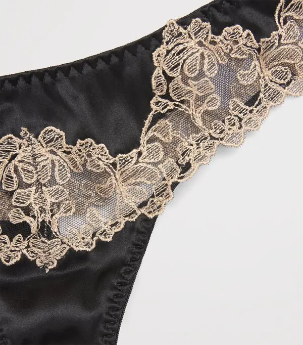 COCO DE MER Silk-blend Reina Skirted Thong