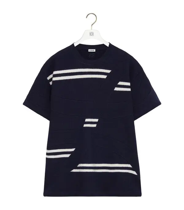 Loewe Wool-blend Oversized T-shirt - Navy