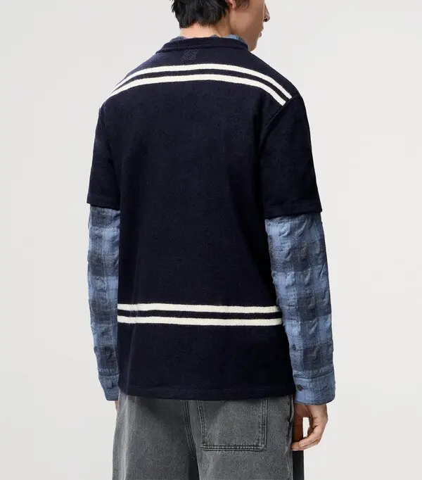 Loewe Wool-blend Oversized T-shirt - Navy
