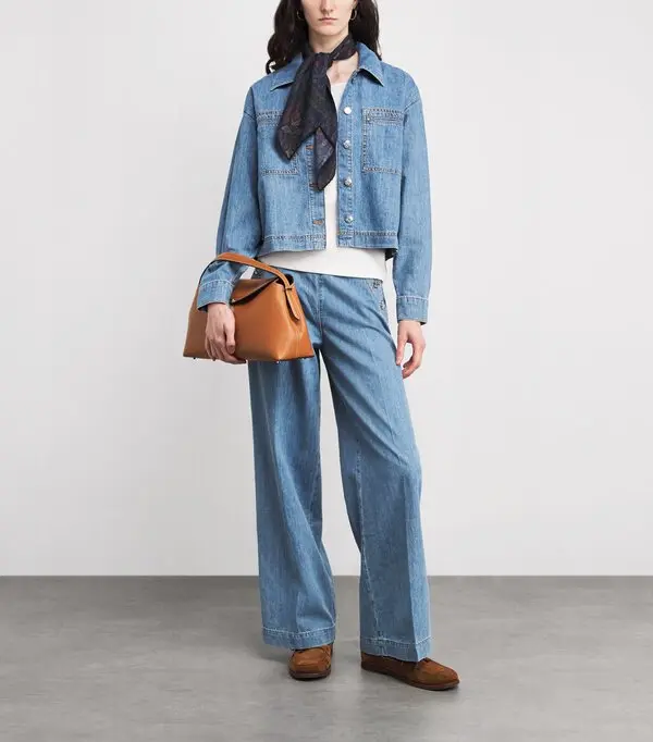 Claudie Pierlot Button-up Paneled Wide-leg Jeans