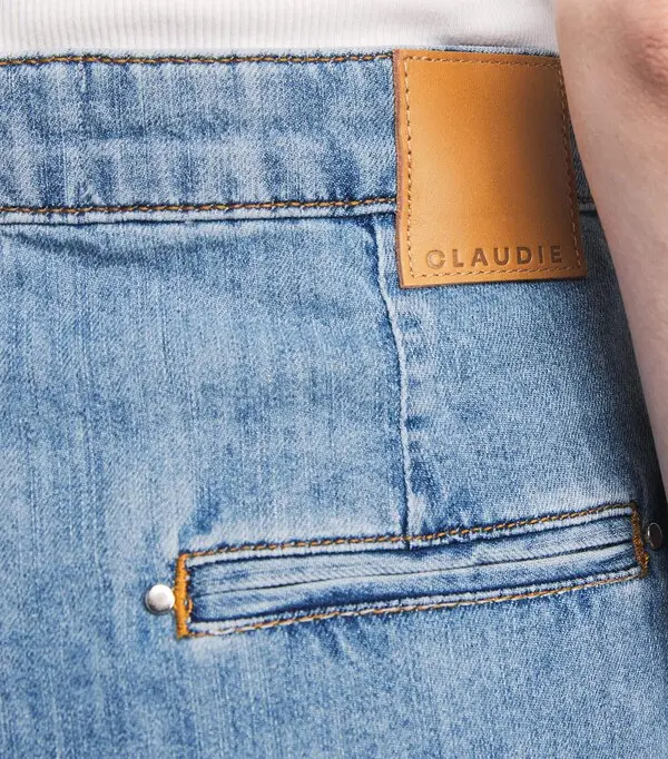 Claudie Pierlot Button-up Paneled Wide-leg Jeans