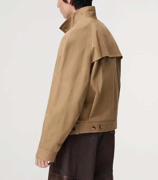 Loewe Wool-cotton Blend Zip-up Jacket - Beige