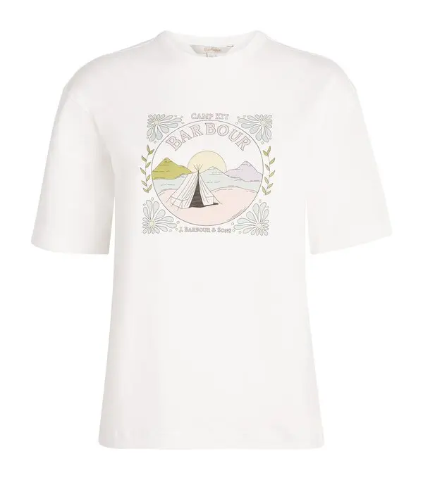 Barbour Cotton Camp Logo T-shirt - White