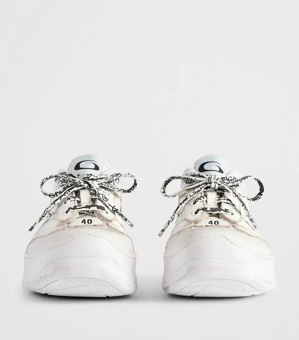 Balenciaga Leather Hamptons Platform Sneakers