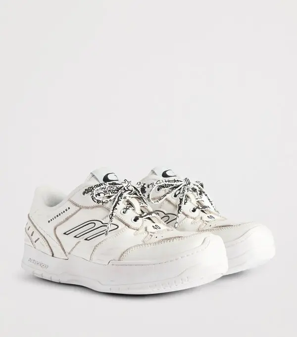 Balenciaga Leather Hamptons Platform Sneakers
