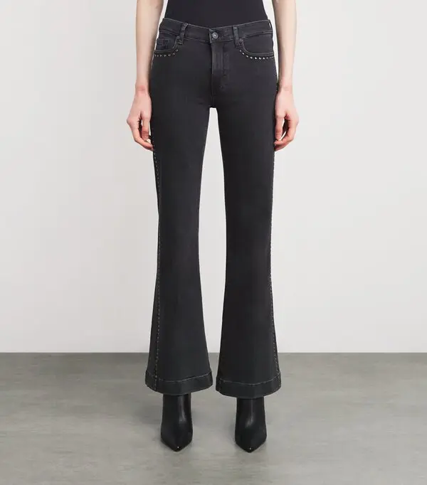 7 For All Mankind Studded Dojo Flare Jeans
