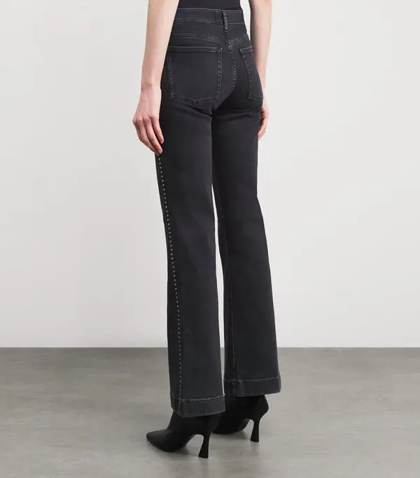 7 For All Mankind Studded Dojo Flare Jeans