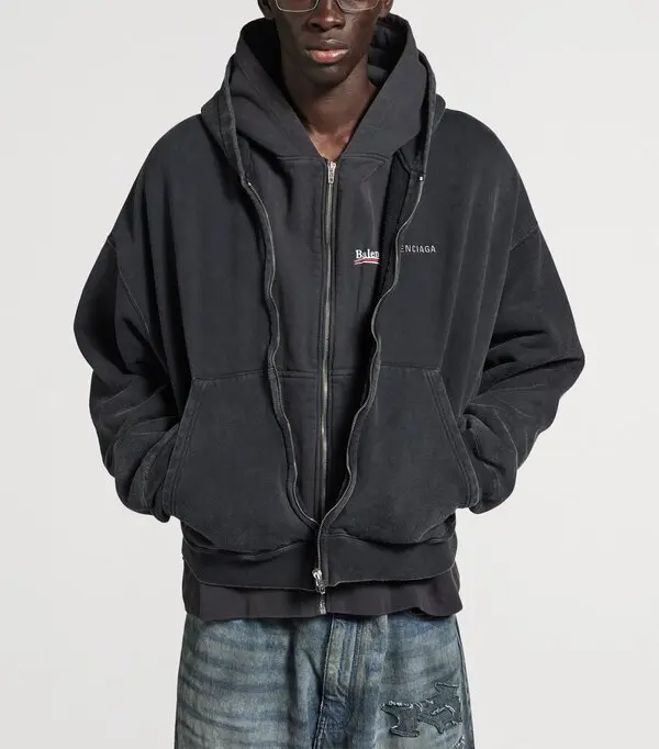 Balenciaga Layered Logo Hoodie