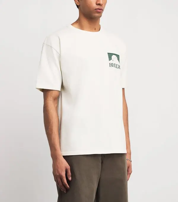 Rhude Cotton Printed Moonlight T-shirt - White