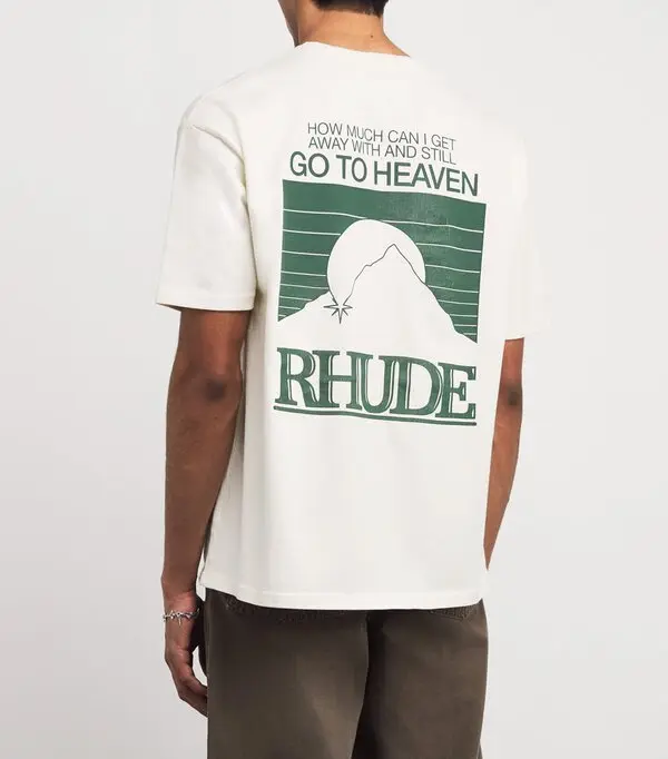 Rhude Cotton Printed Moonlight T-shirt - White
