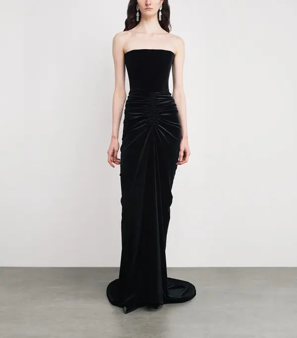 Alex Perry Strapless Ruched Gown