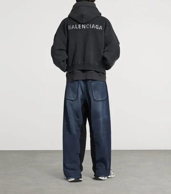 Balenciaga Distressed Wide-leg Jeans